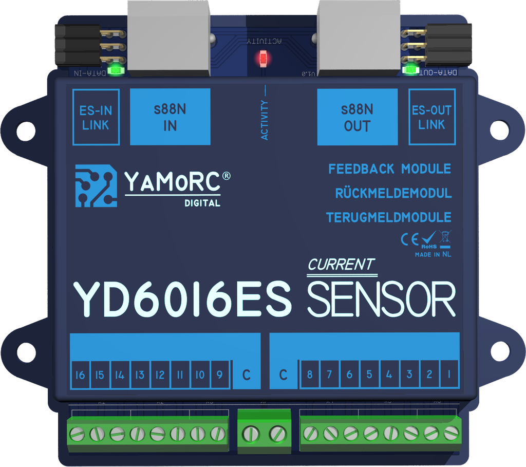 YaMoRC YD6016ES-CS Module de rétrosignalisation S-88N 16 entrées avec détection de courant ...